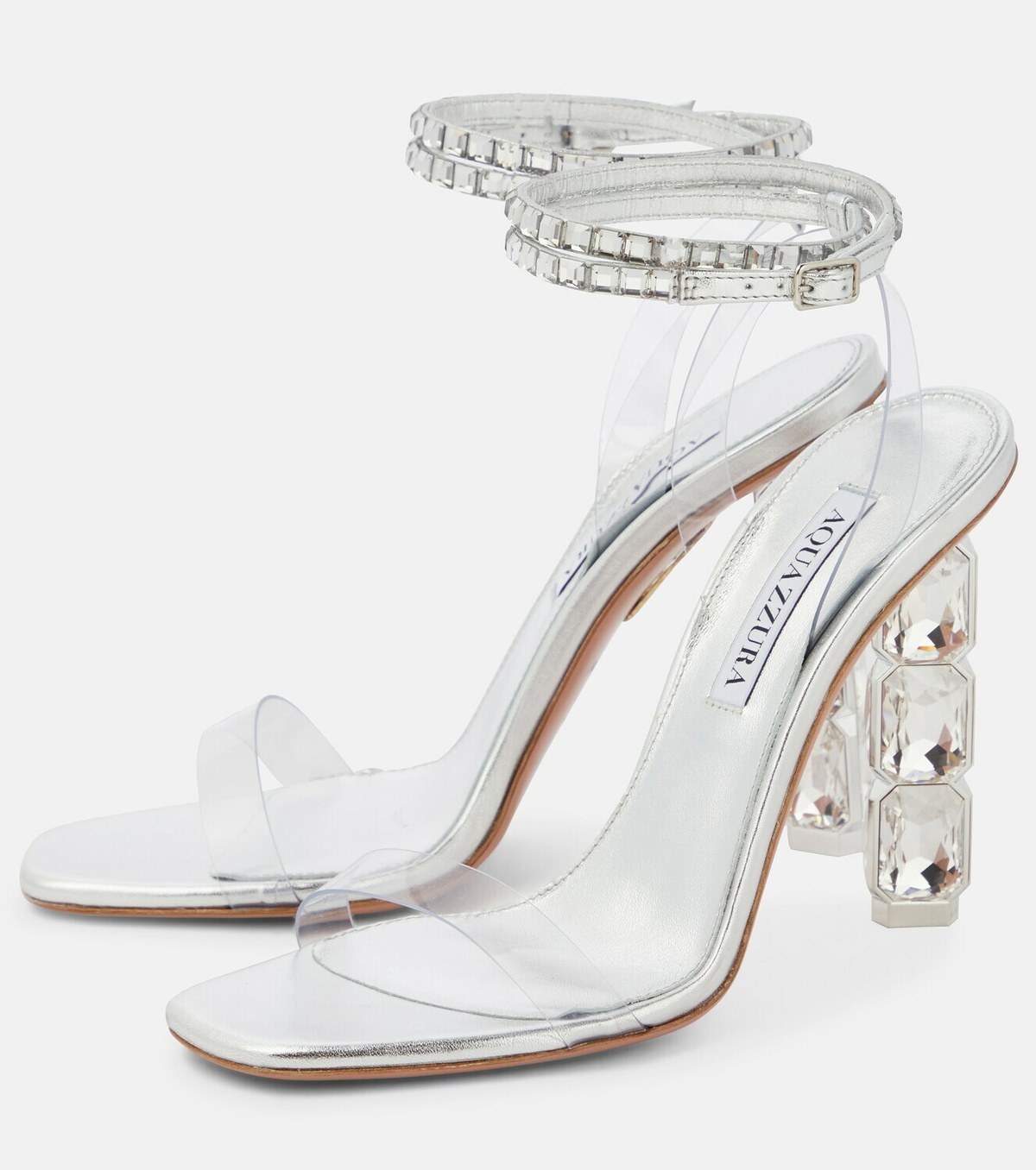 Aquazzura Embellished PVC and leather sandals Aquazzura