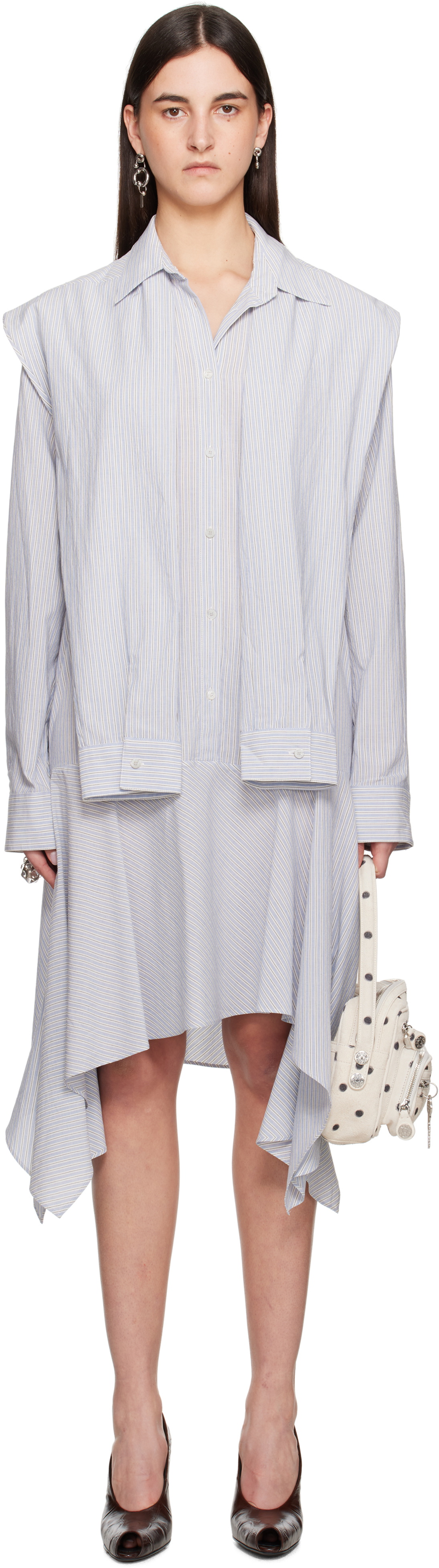 Acne Studios Blue Layered Midi Dress Acne Studios