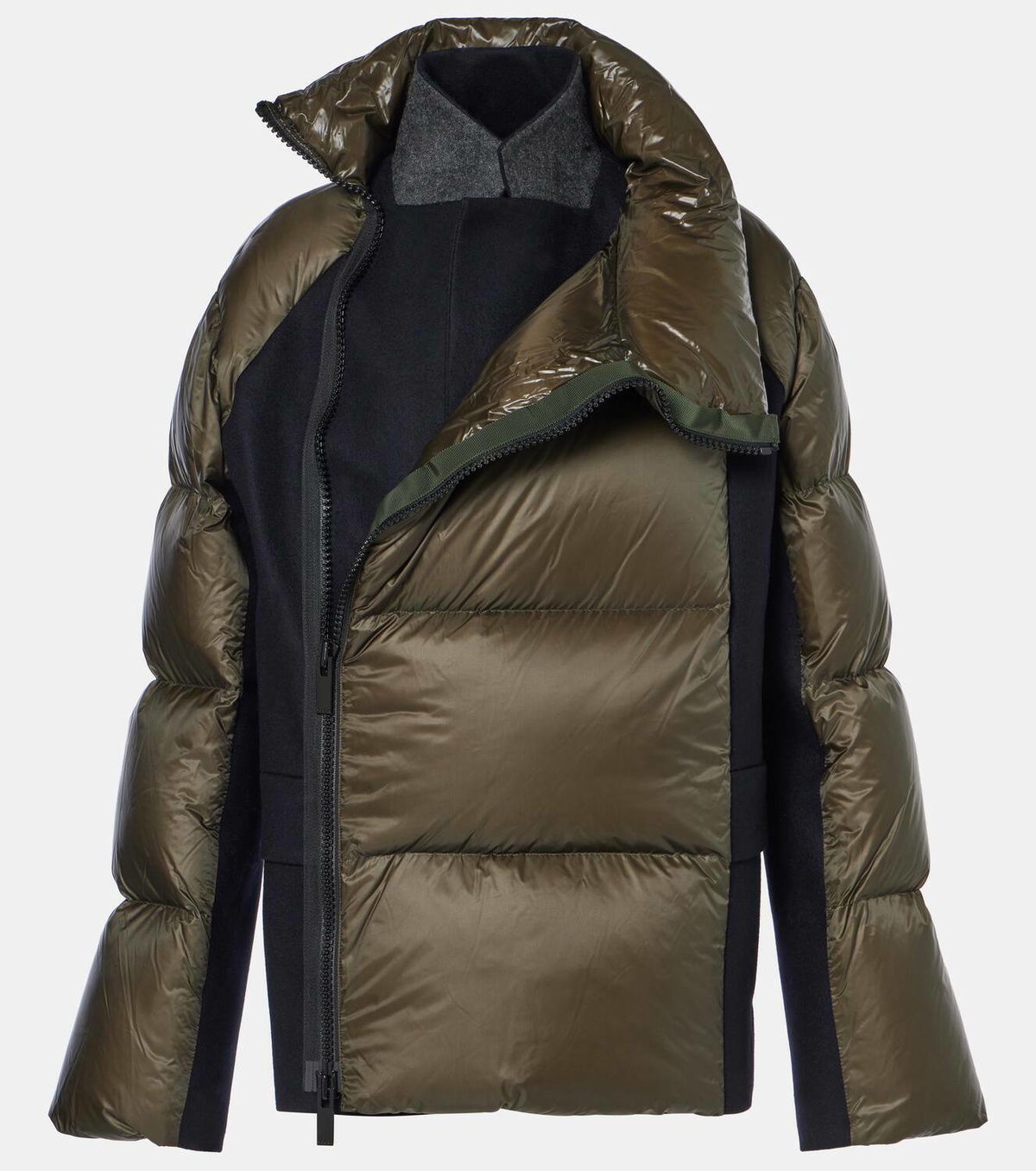 Sacai Wool-trimmed puffer jacket Sacai