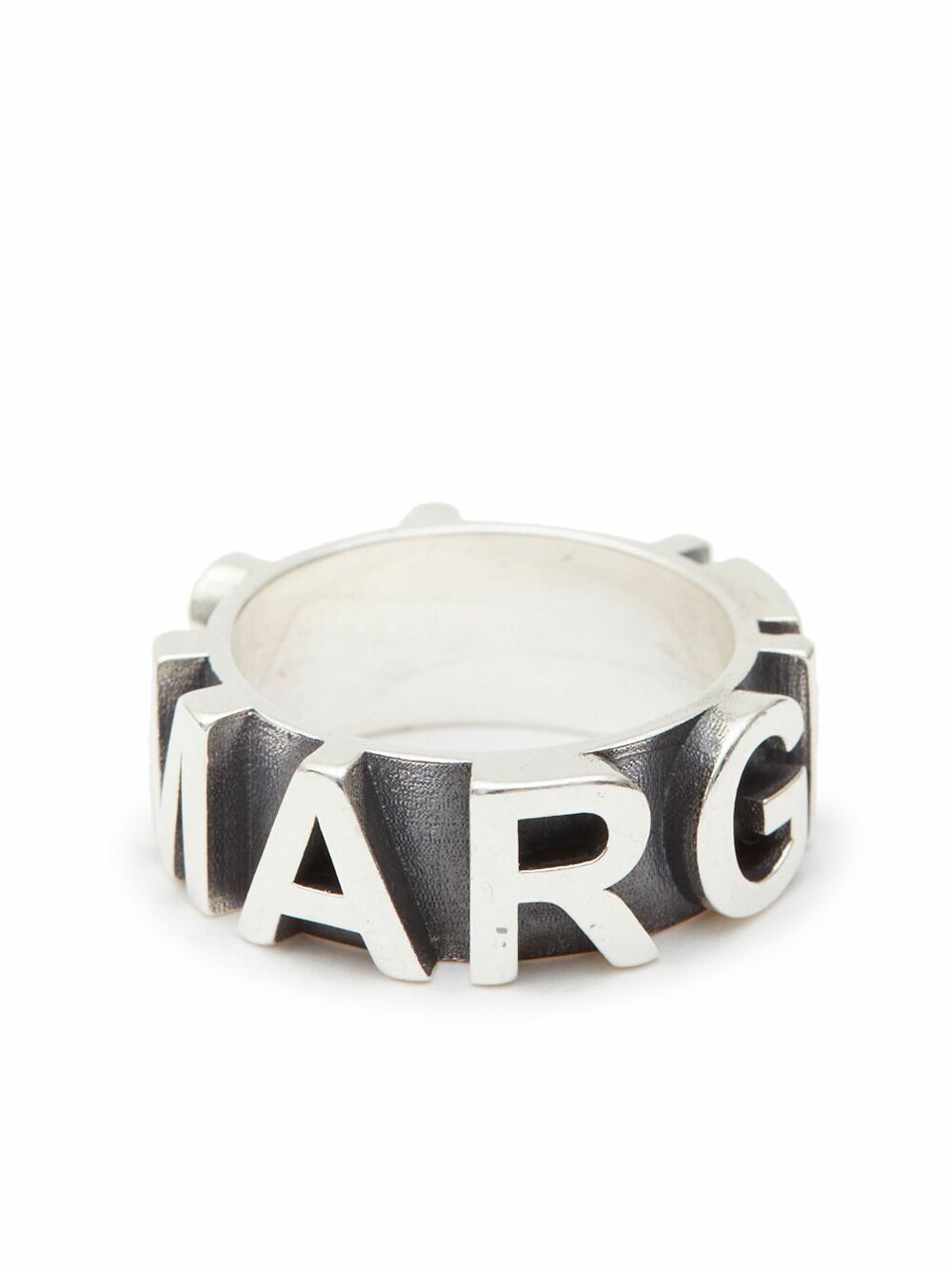 MM6 Maison Margiela Logo-Embossed Band Ring MM6 Maison Margiela