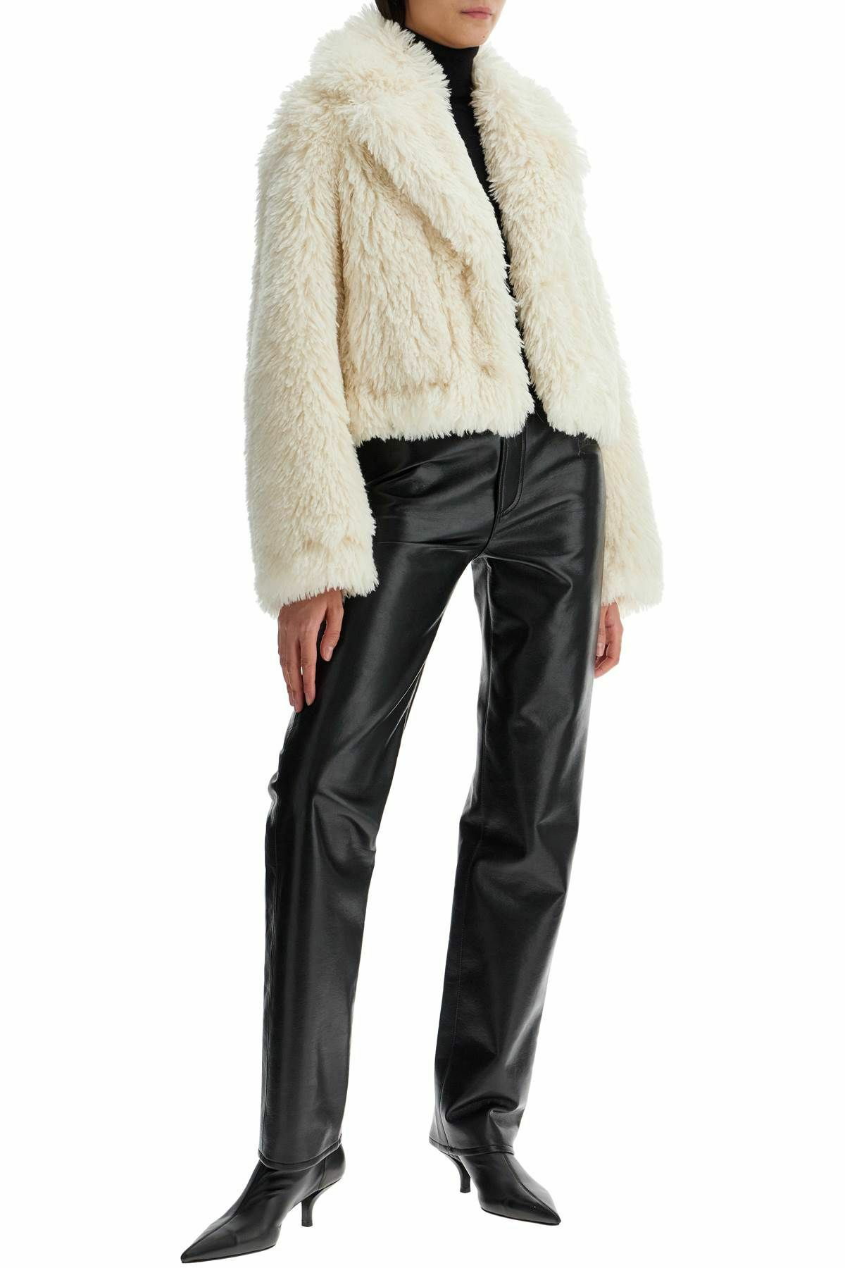 STAND STUDIO samara faux fur jacket White Stand Studio