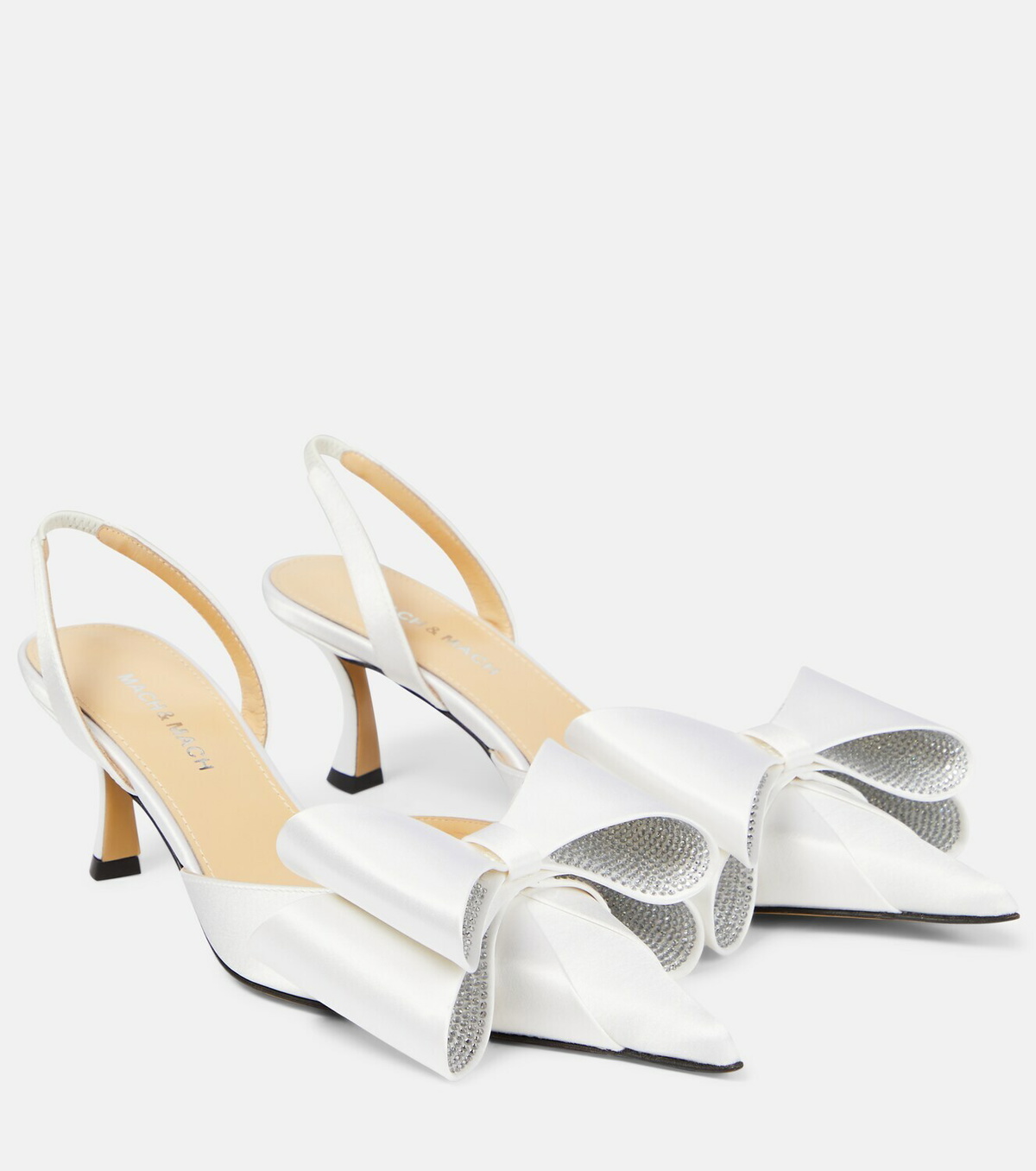 Mach & Mach Le Cadeau 65 satin slingback pumps MACH & MACH