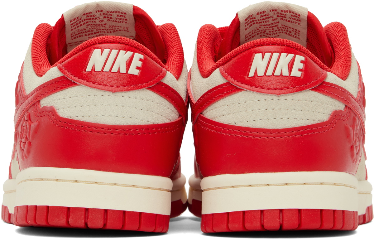 Nike Red & Off-White Dunk Low Sneakers Nike