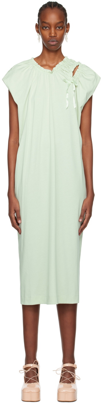 Simone Rocha Green Shoulder Bite Midi Dress Simone Rocha