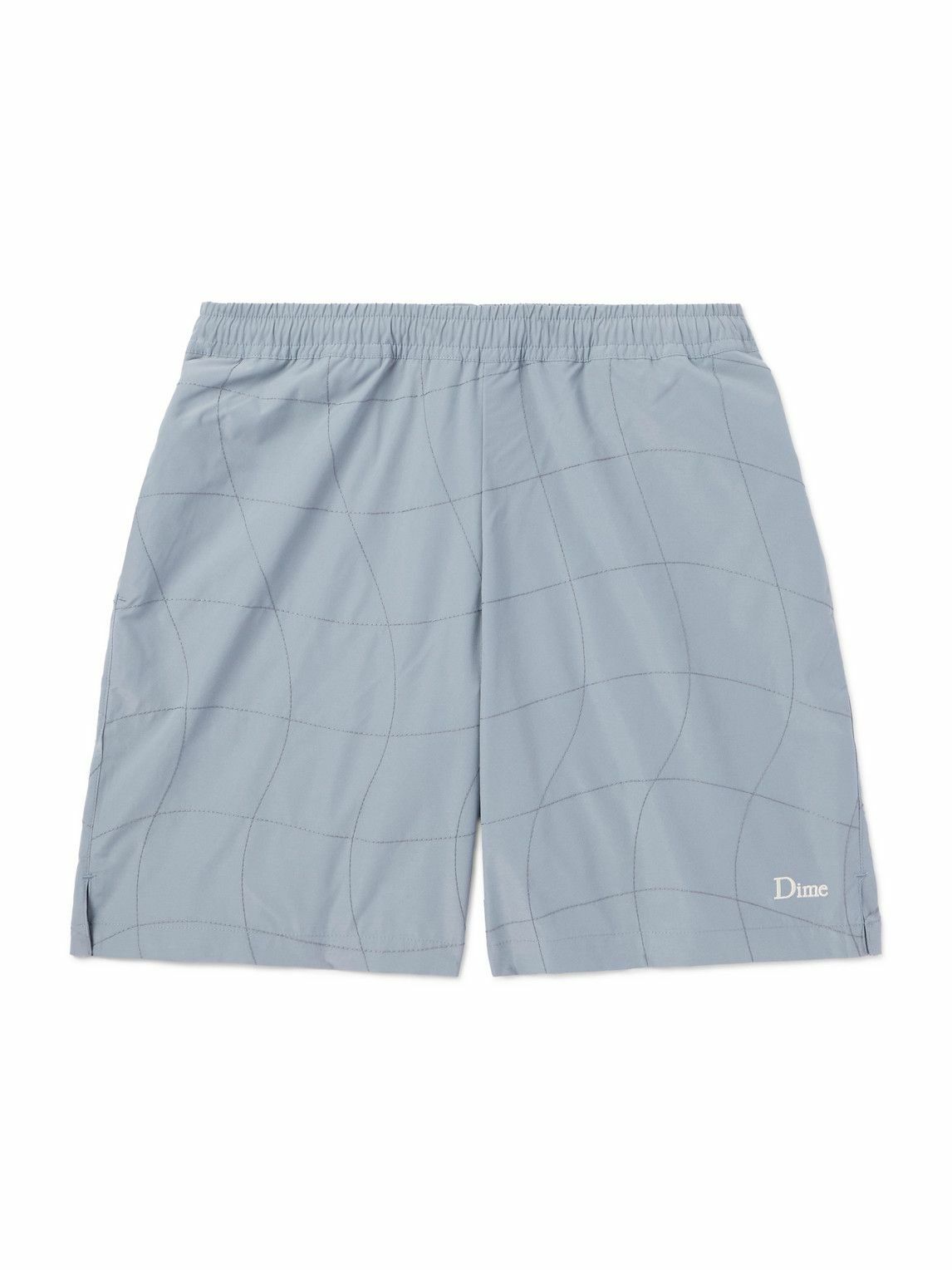 DIME - Straight-Leg Logo-Embroidered Shell Shorts - Blue Dime