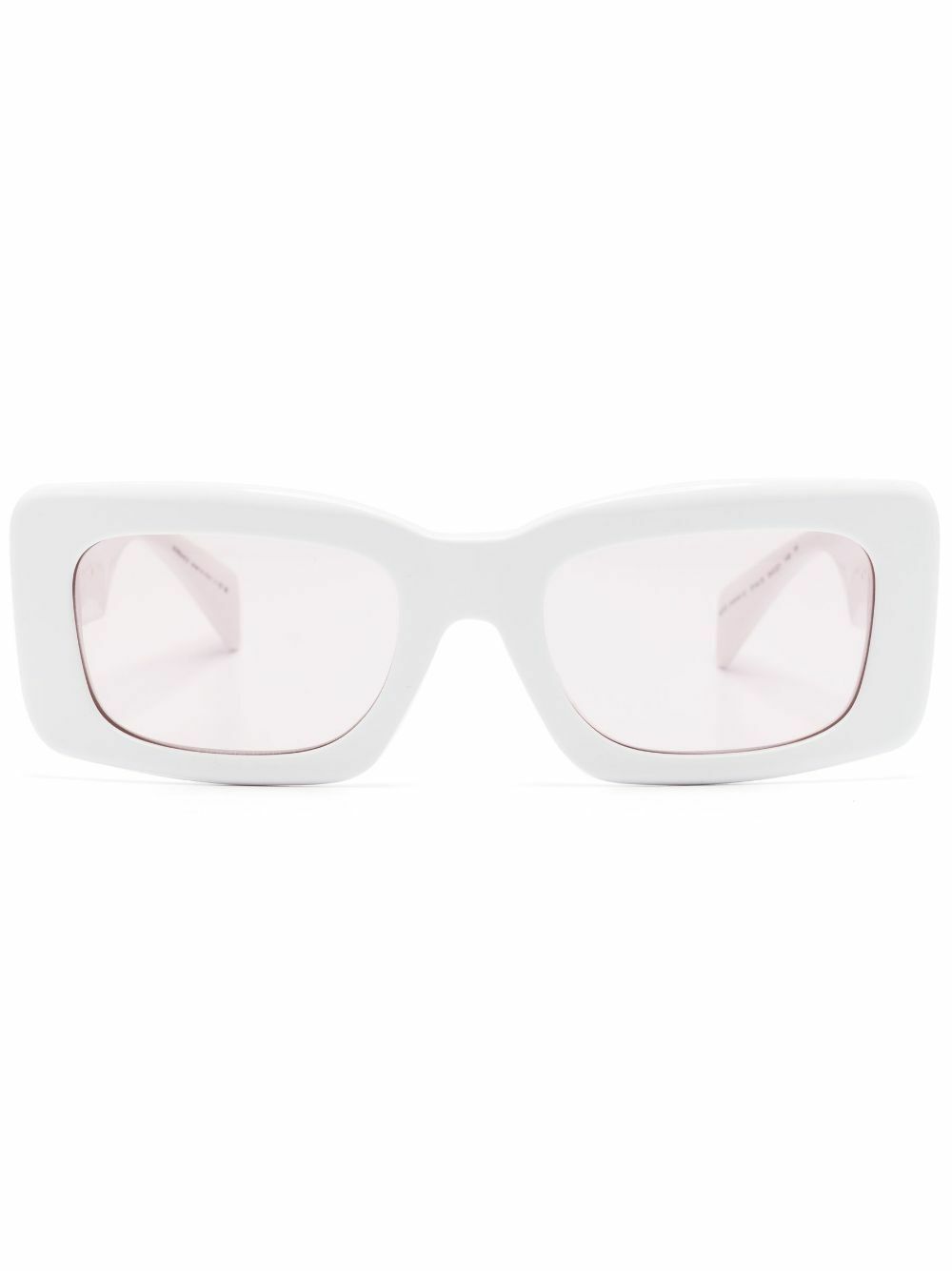Versace Eyewear White Endless Greca Rectangular Sunglasses Versace