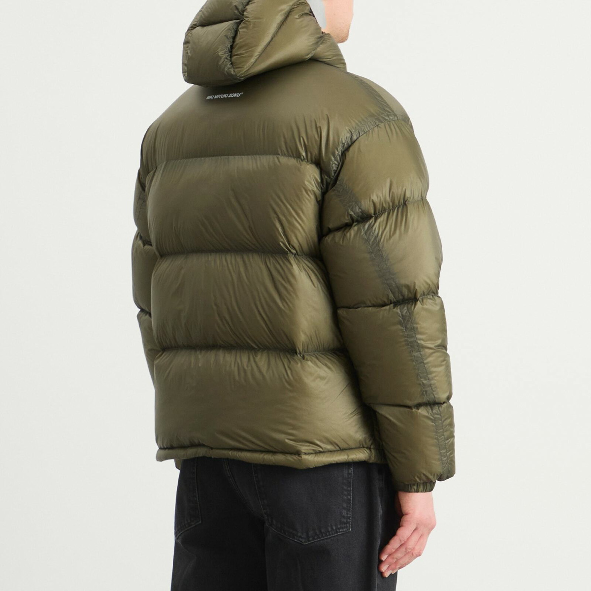 MKI Men's Translucent Hooded Bubble Jacket in Olive MKI Miyuki-Zoku