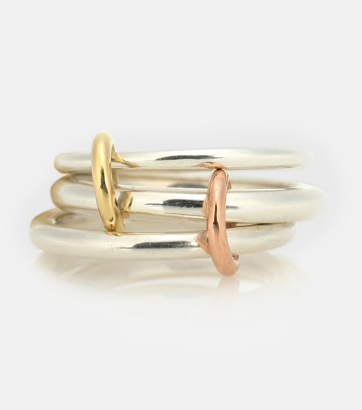 Spinelli Kilcollin - Daphne 18kt gold and sterling silver linked rings ...