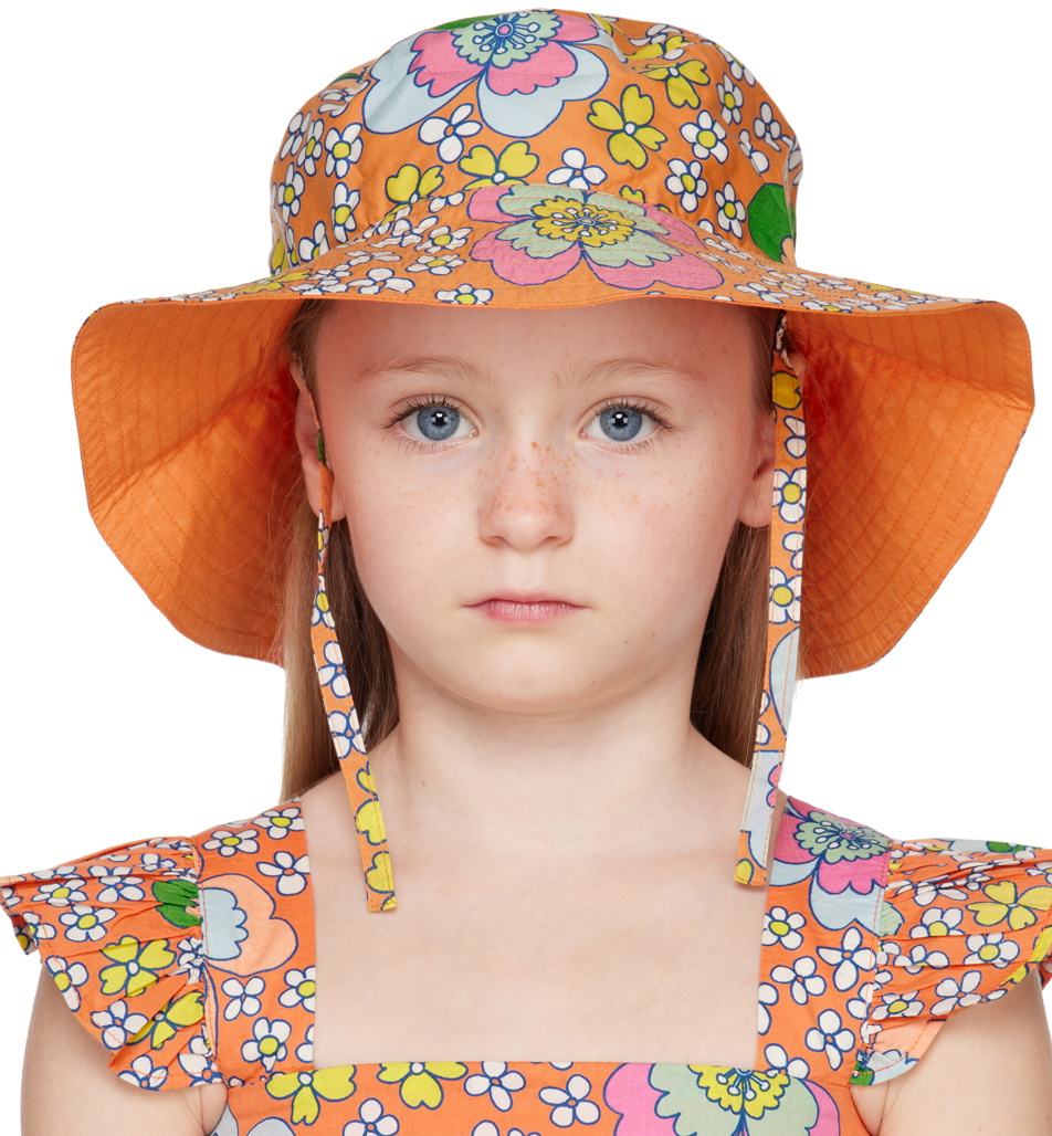 Stella McCartney Kids Orange Floral Bucket Hat Stella McCartney