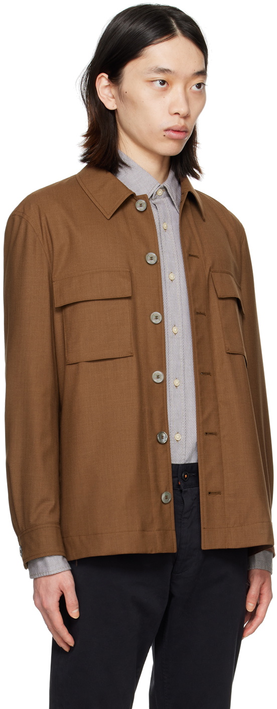BOSS Brown Relaxed-Fit Jacket BOSS