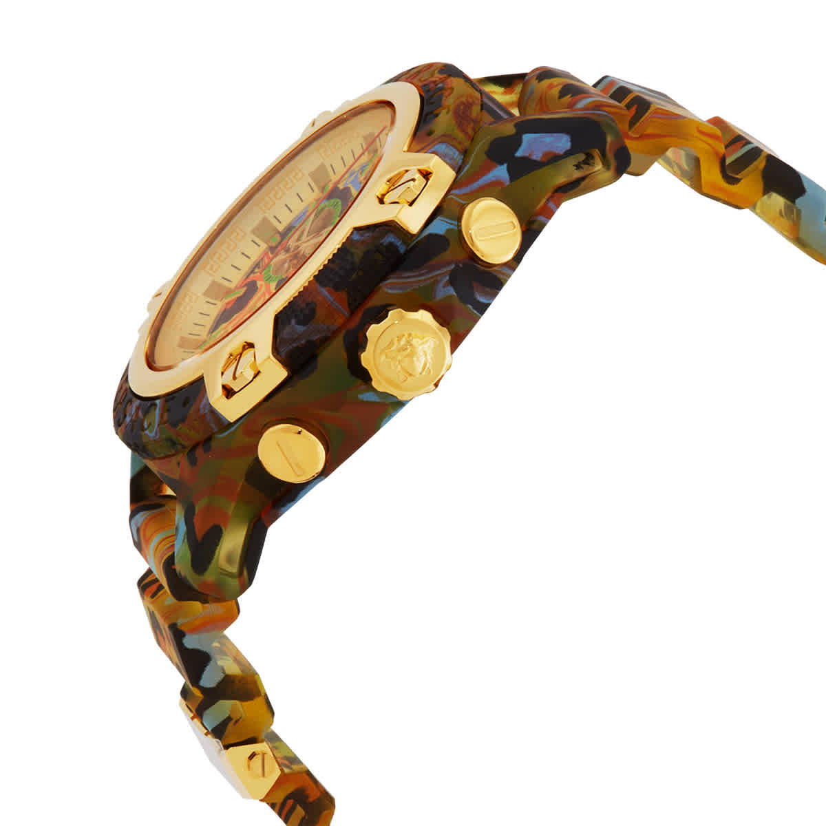 Versace Icon Active Chronograph Quartz Yellow Leopard Mens Watch ...
