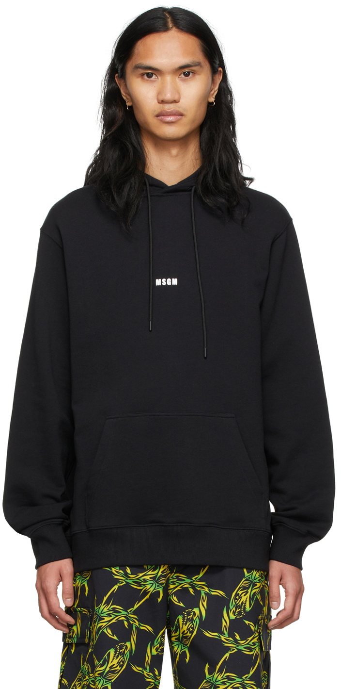 MSGM Black Micro Logo Hoodie MSGM