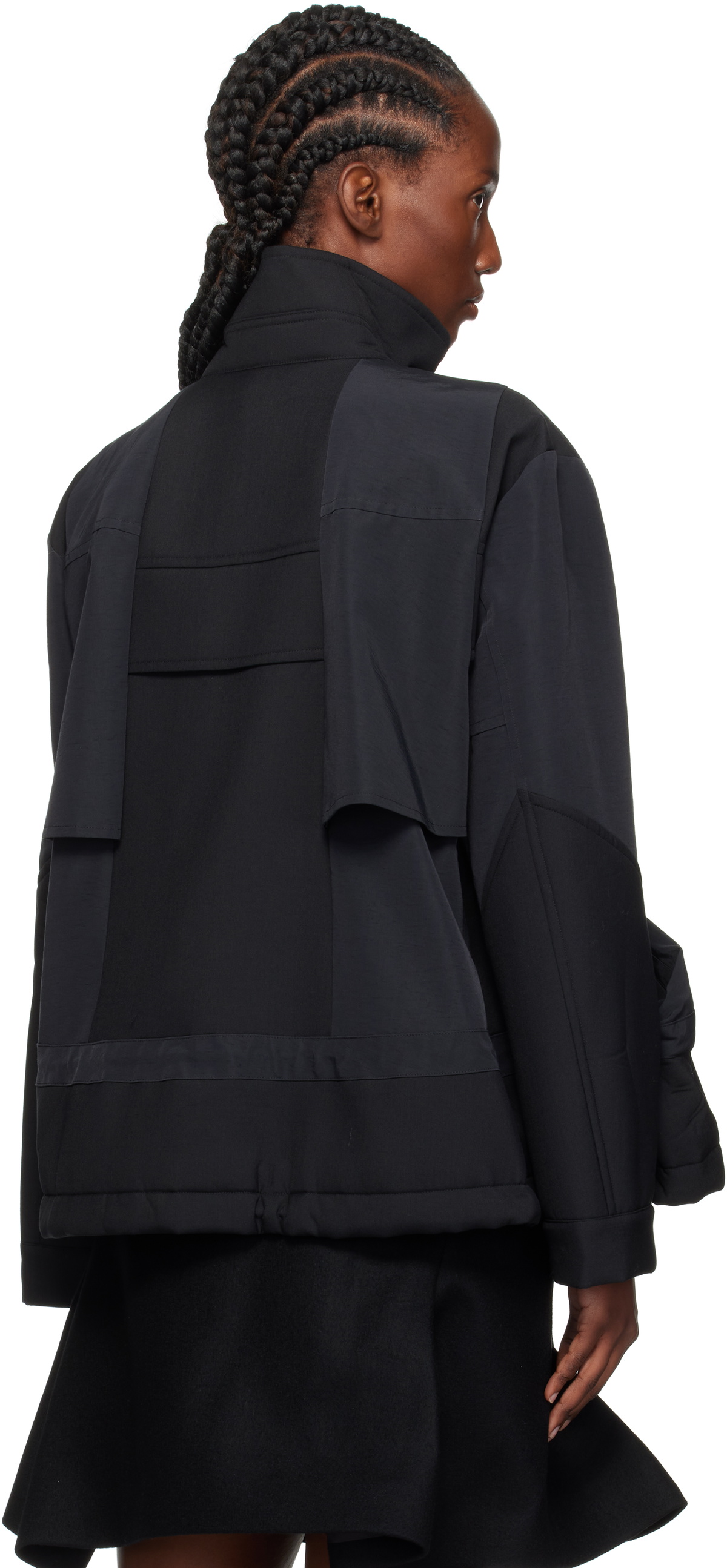 sacai Black Suiting Bonding x Grosgrain Jacket Sacai