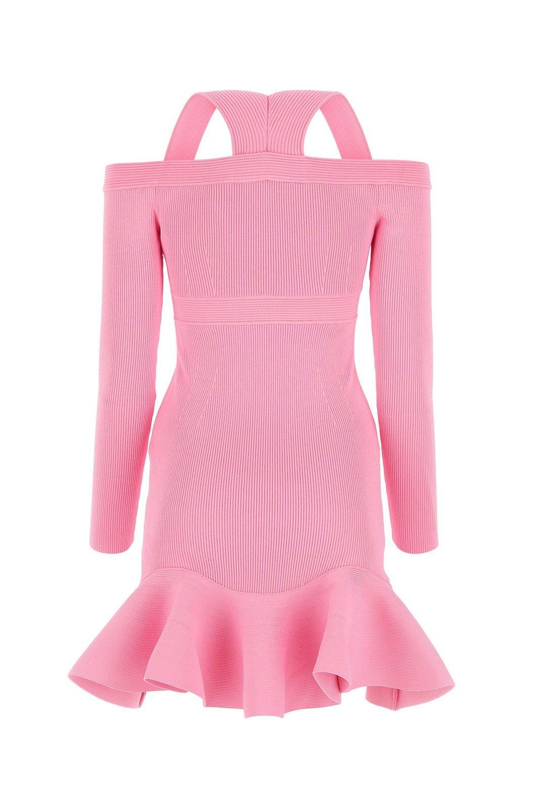Alexander McQueen Ruffle Detailed Flared Mini Dress Alexander McQueen