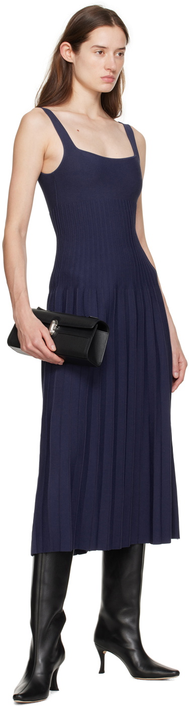 Staud Navy Ellison Midi Dress Staud