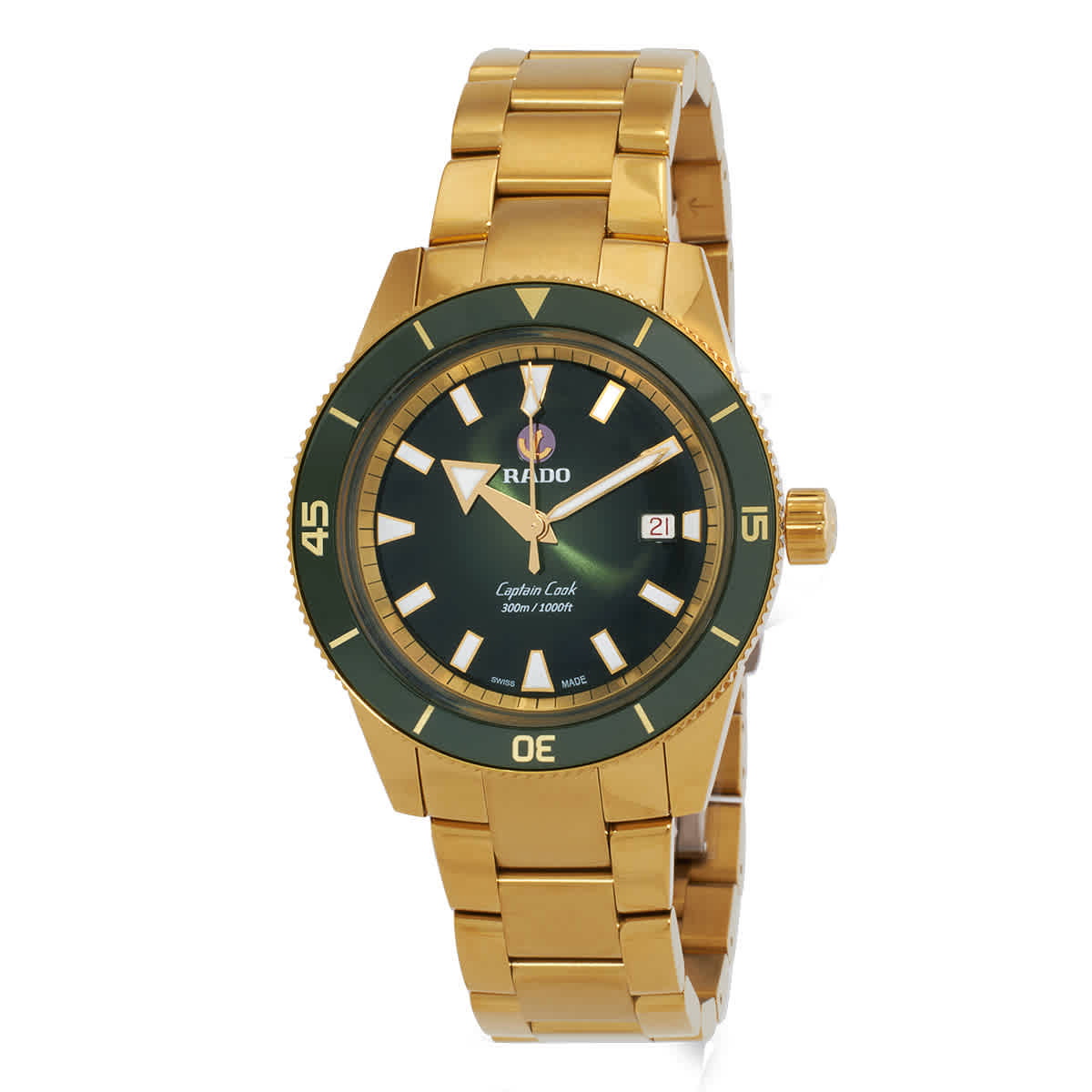 Rado Captain Cook Automatic Green Dial Mens Watch R32136323 Rado
