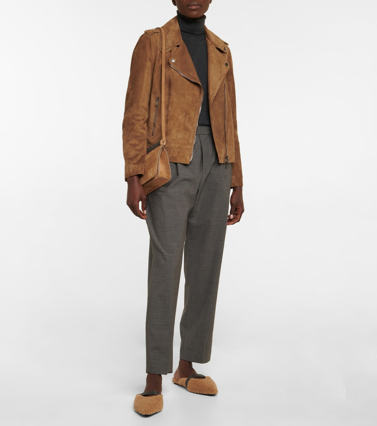 Brunello Cucinelli - Embellished shearling slippers Brunello Cucinelli