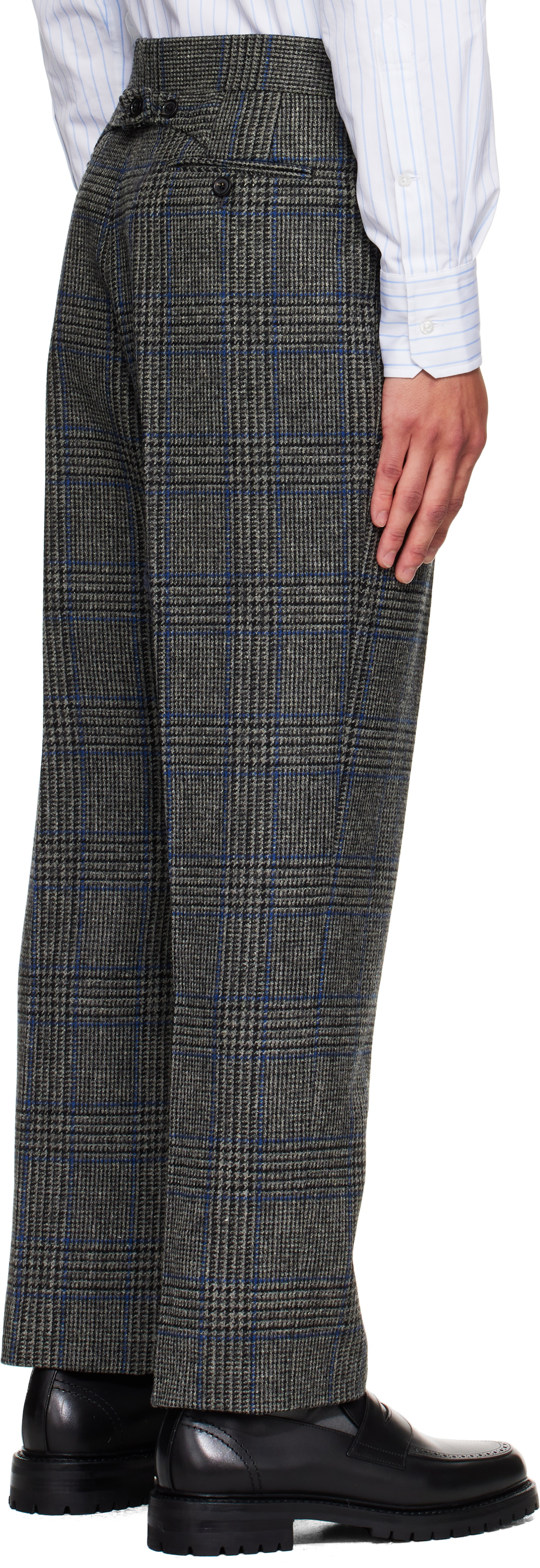 Thom Browne Gray Prince of Wales Hunting Tweed Trousers Thom Browne
