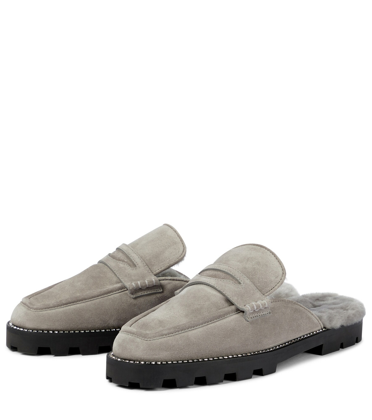Jimmy Choo - Ronnie shearling-lined suede slippers Jimmy Choo