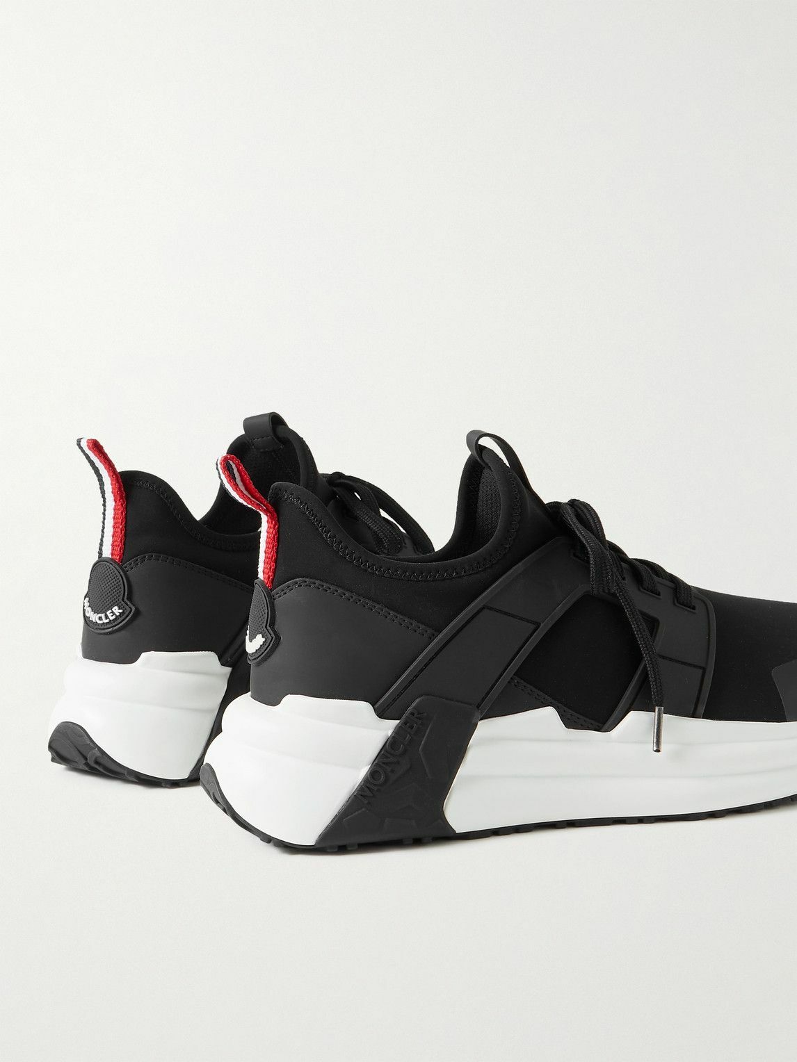 Moncler - Lunarove Rubber and Leather-Trimmed Neoprene Sneakers - Black ...