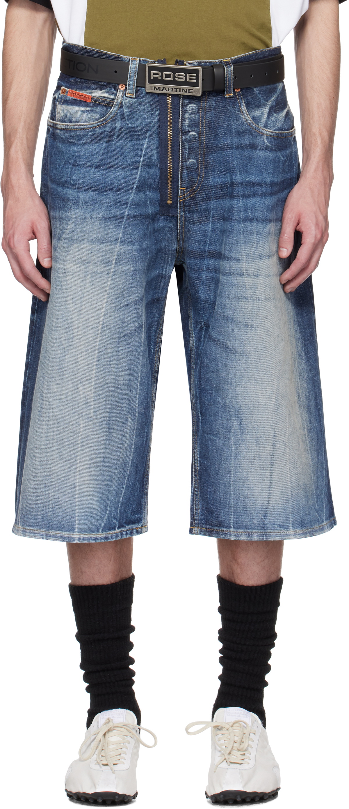 Martine Rose Blue Zip Denim Shorts Martine Rose