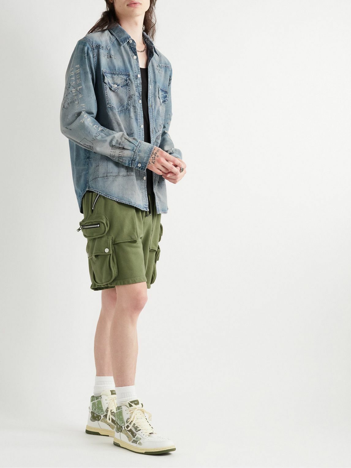 AMIRI - Logo-Print Denim Western Shirt - Blue Amiri