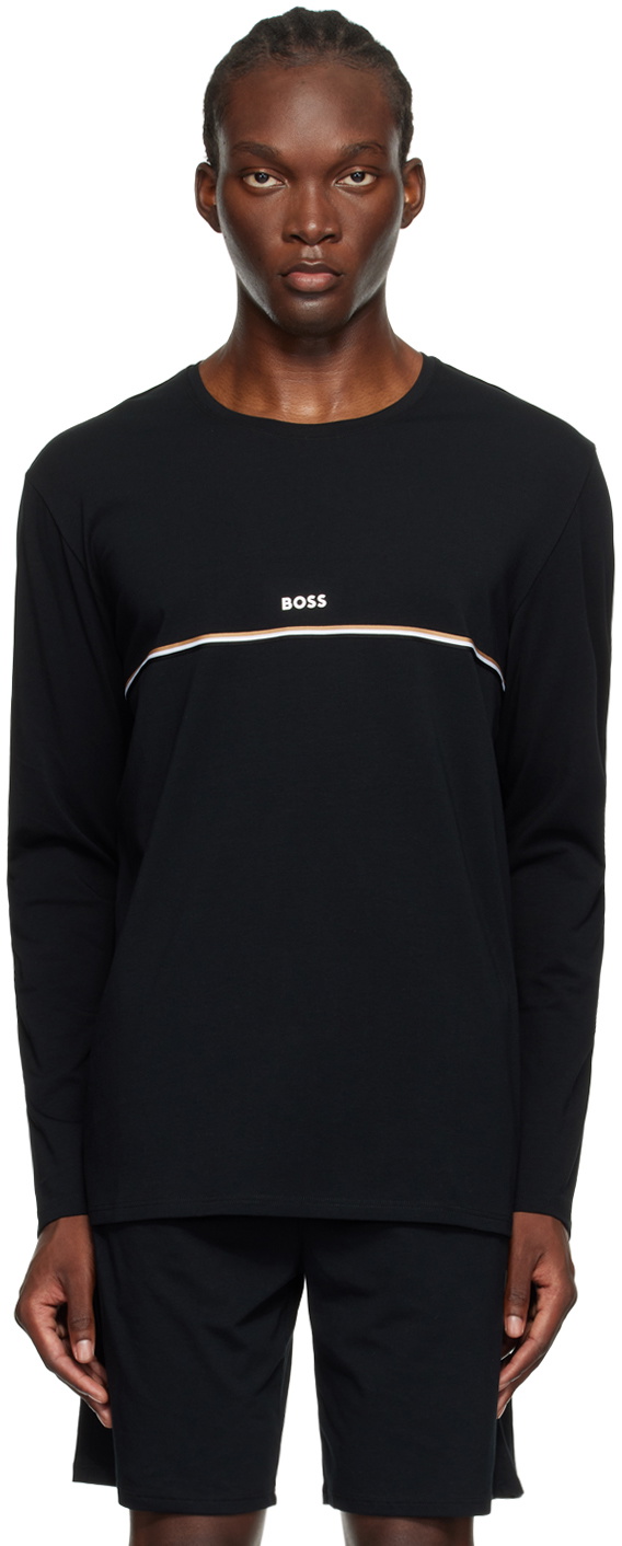 BOSS Black Signature Stripe Long Sleeve T-Shirt BOSS