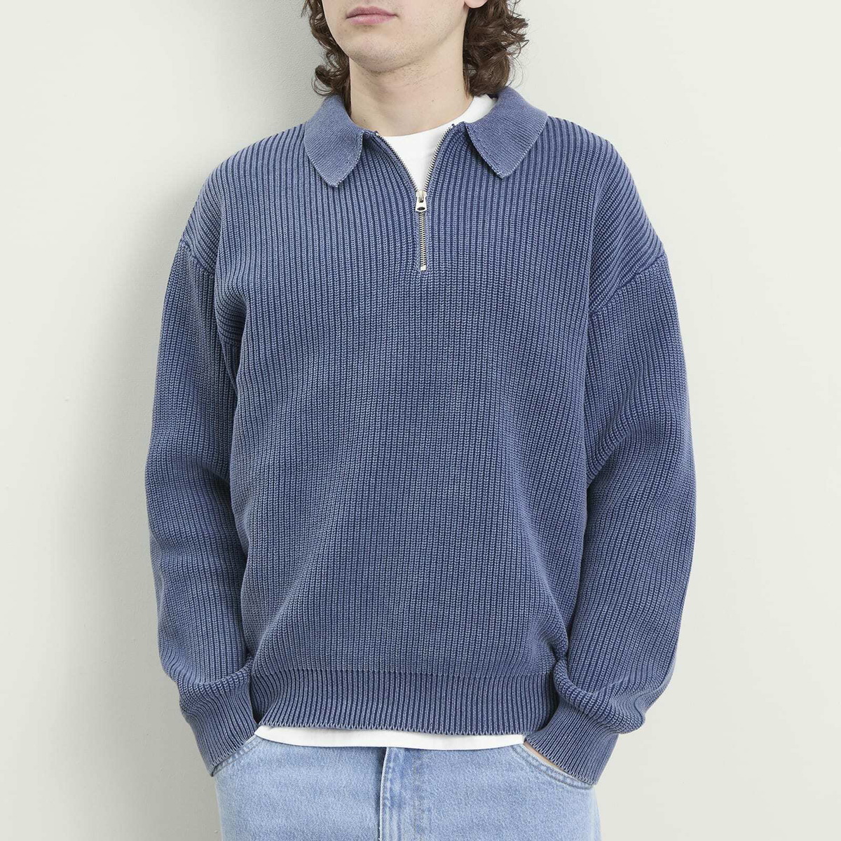 Bound Men's Acid Wash Half Zip Pullover in Navy BOUND by Bond-Eye