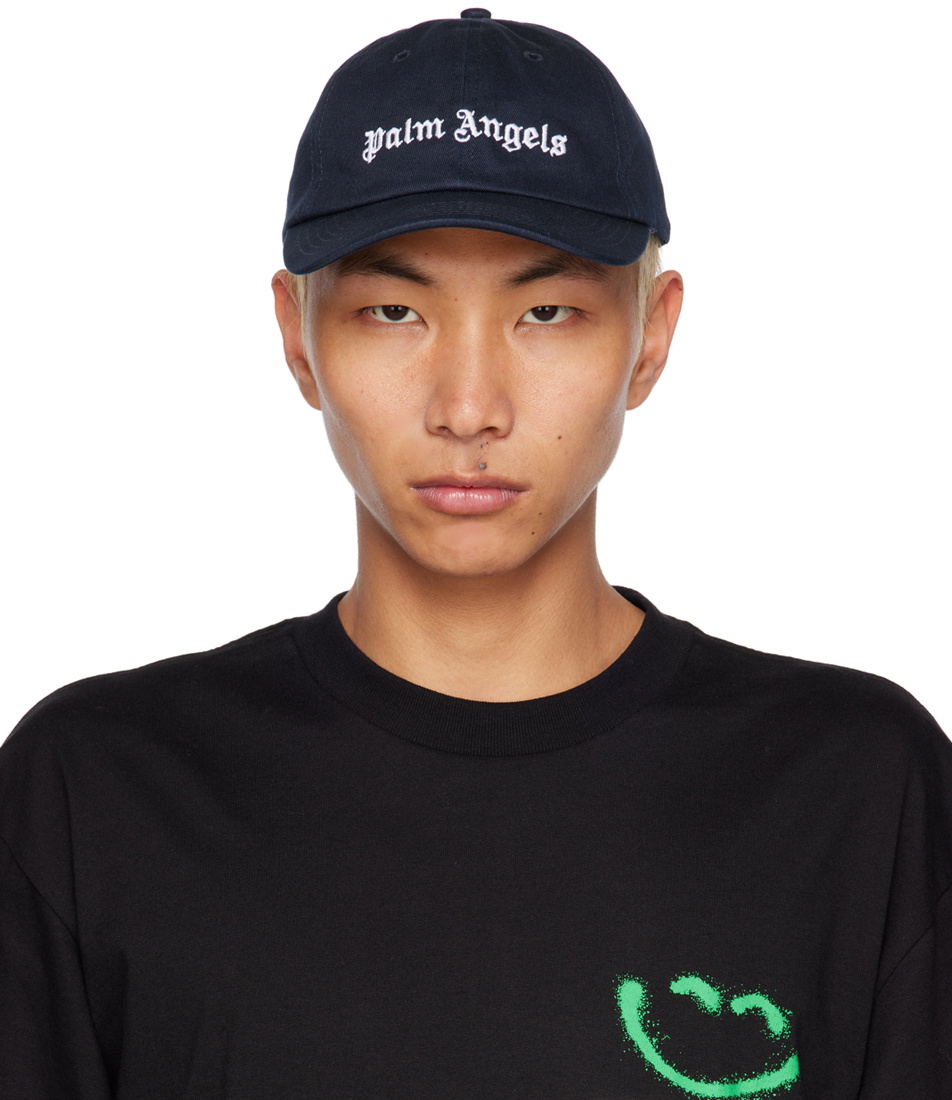 Palm Angels Navy Embroidered Baseball Cap Palm Angels