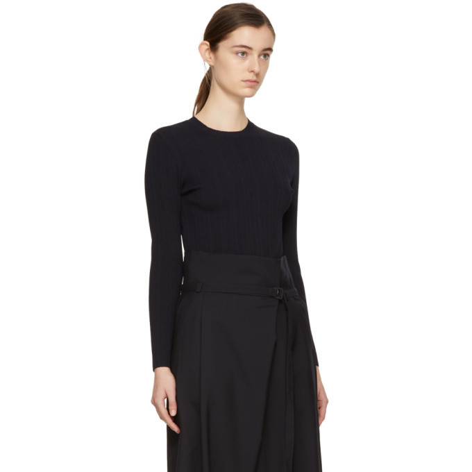 Enfold Navy Random Rib Pullover Enfold