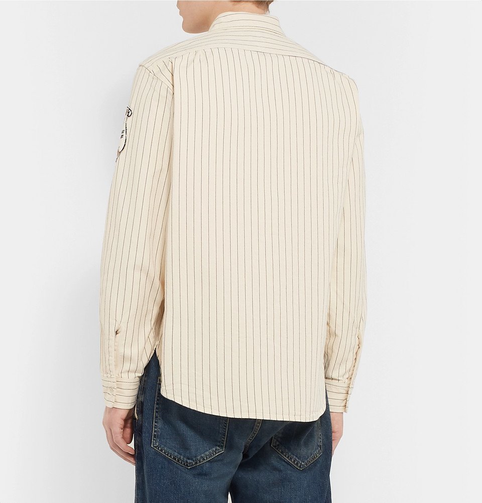 Human Made - Striped Cotton-Drill Overshirt - Ecru Human Made