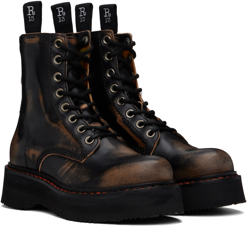 R13 Black Single Stack Boots R13
