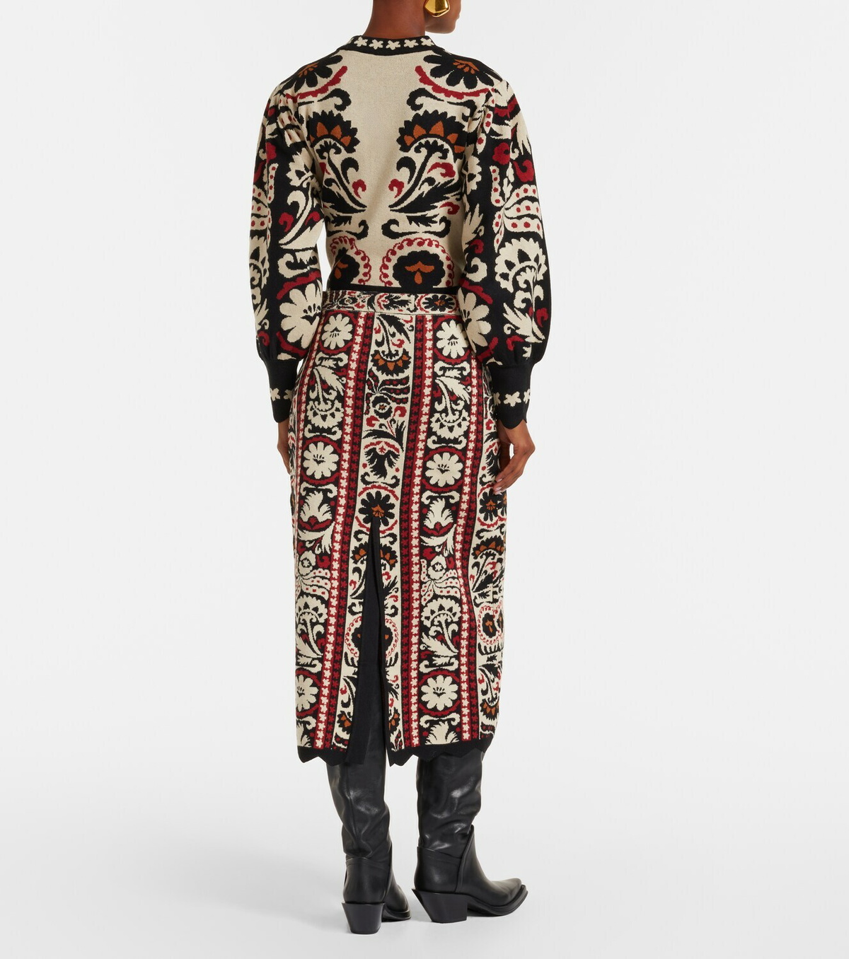 Farm Rio Tapestry Stripes jacquard midi skirt Farm Rio