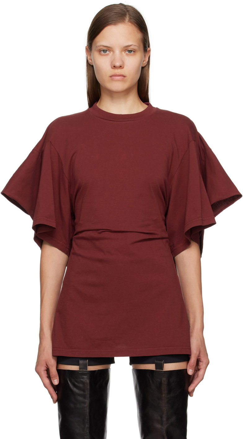 MM6 Maison Margiela Burgundy Open Back T-Shirt MM6 Maison Margiela