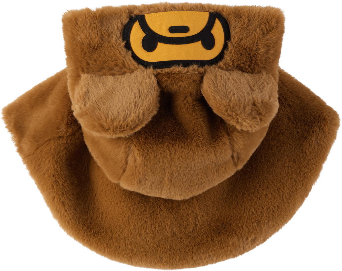 BAPE Kids Brown Baby Milo Fluffy Cape Scarf A Bathing Ape