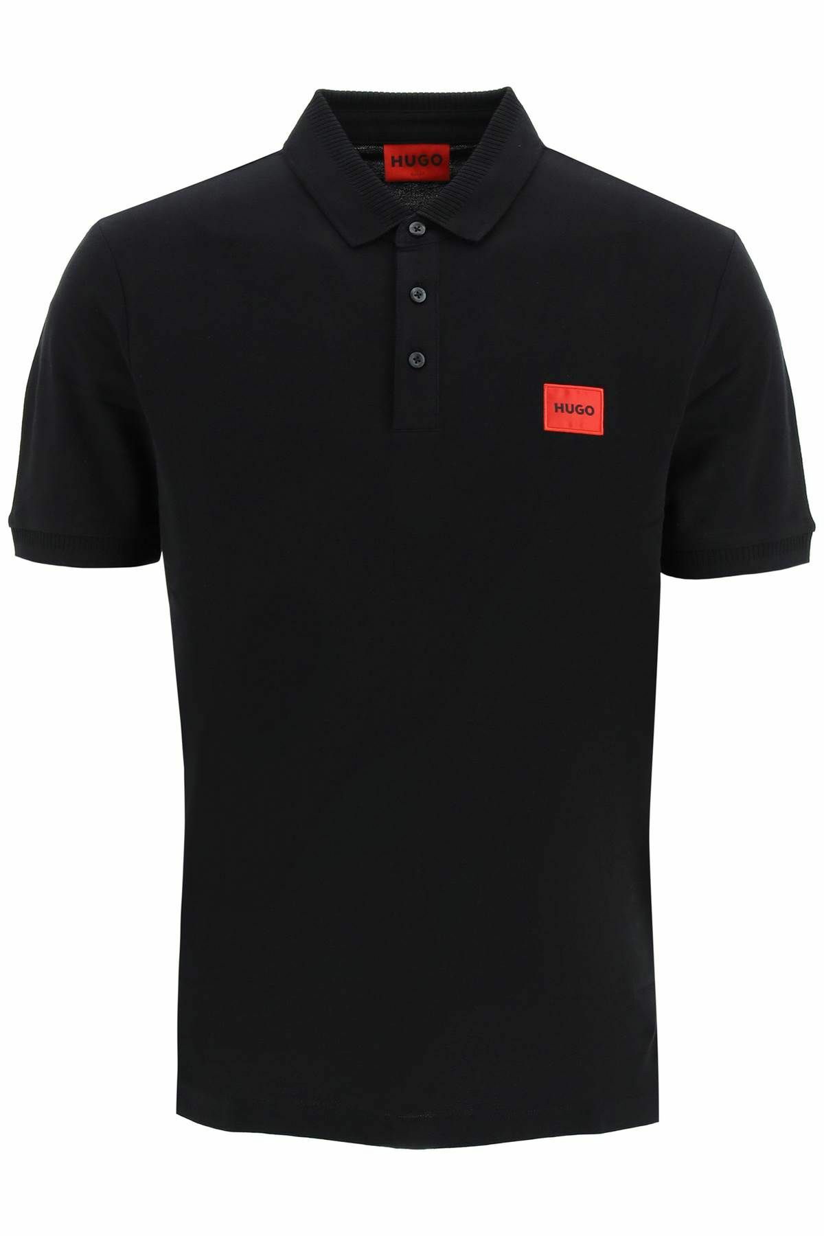 HUGO logo patch polo shirt Black Hugo Boss