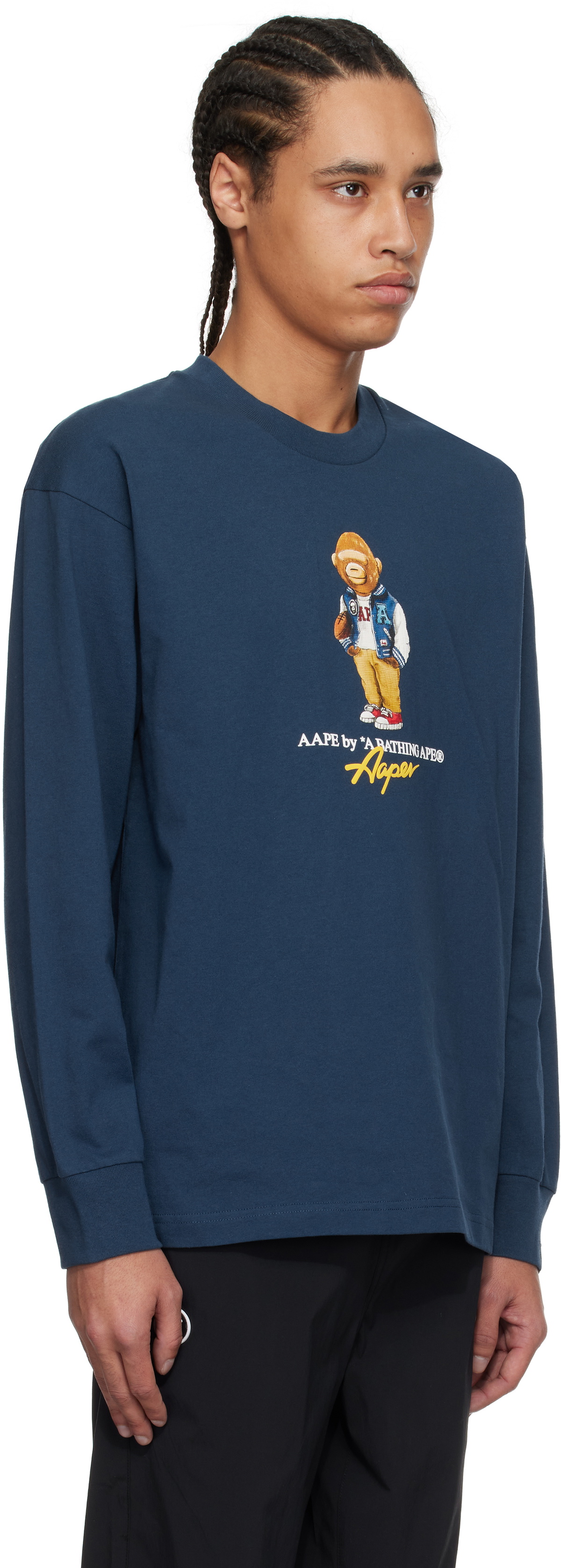 AAPE by A Bathing Ape Navy 'AAPE Theme AAPER' Long Sleeve T-shirt AAPE ...