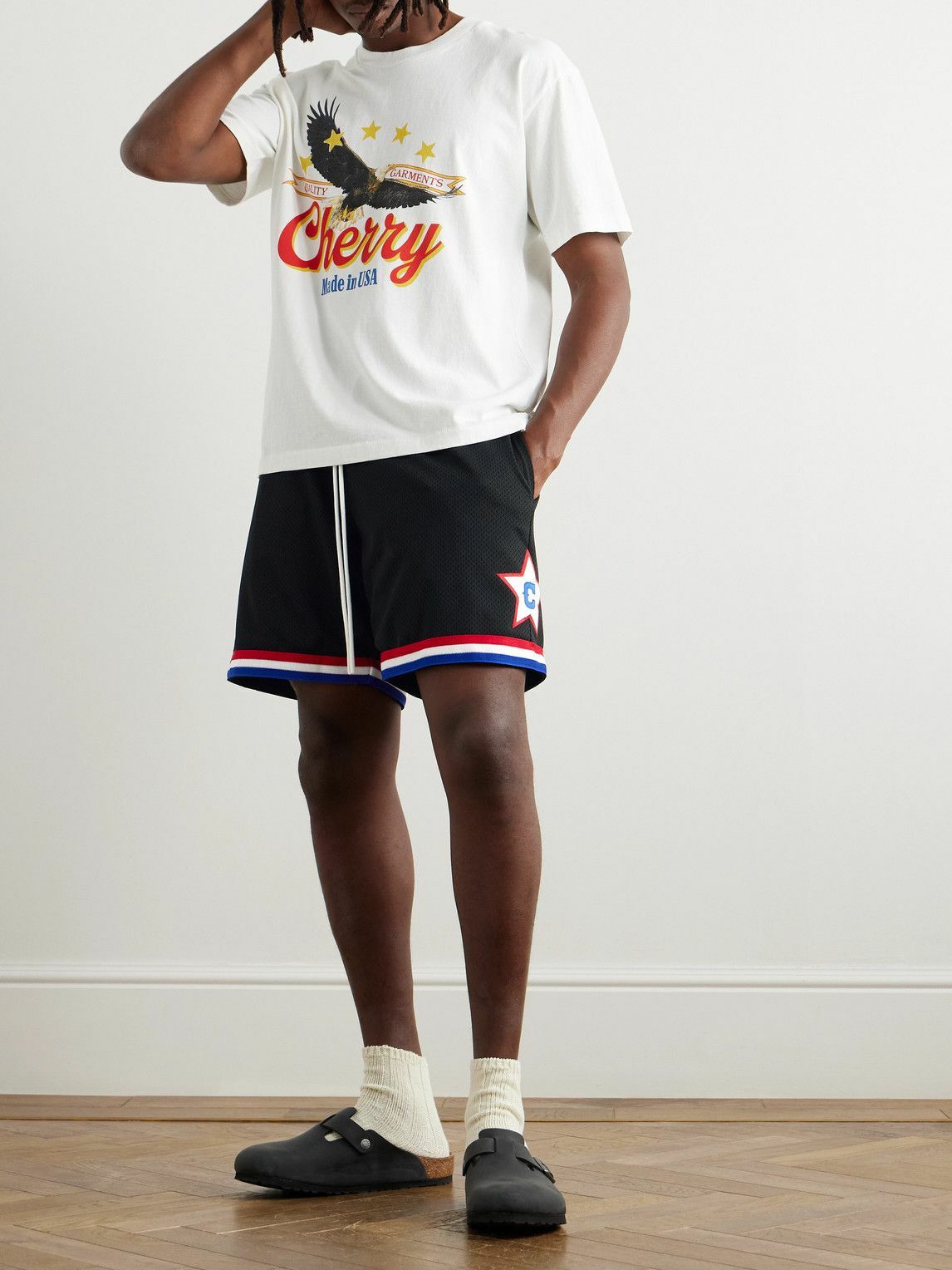 Cherry Los Angeles - Logo-Appliquéd Mesh Shorts - Black CHERRY LA