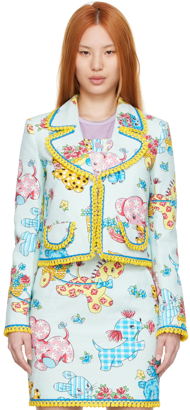 Moschino Blue Cotton Jacket Moschino