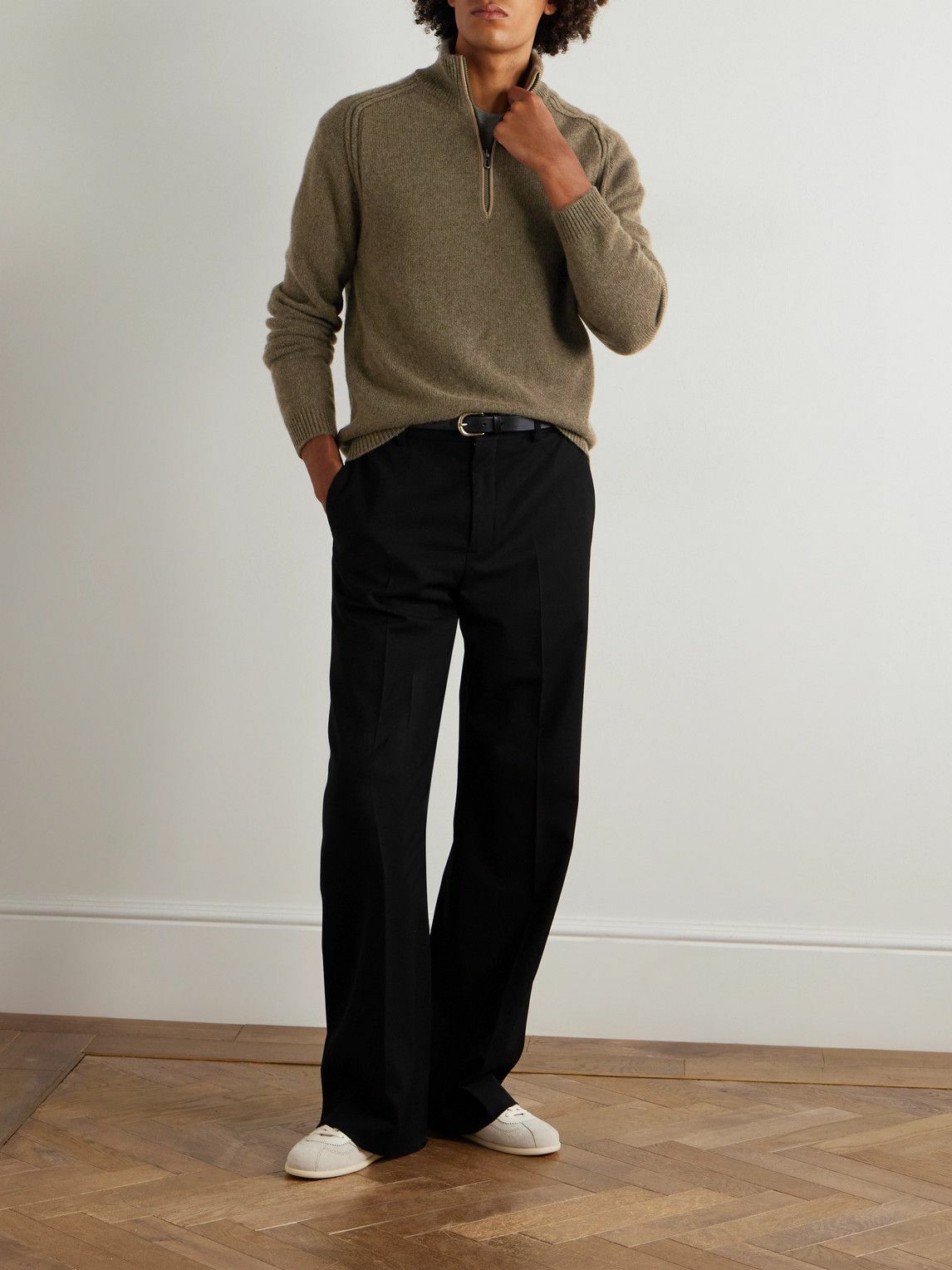 SEASE - Cashmere Half-Zip Sweater - Green Sease