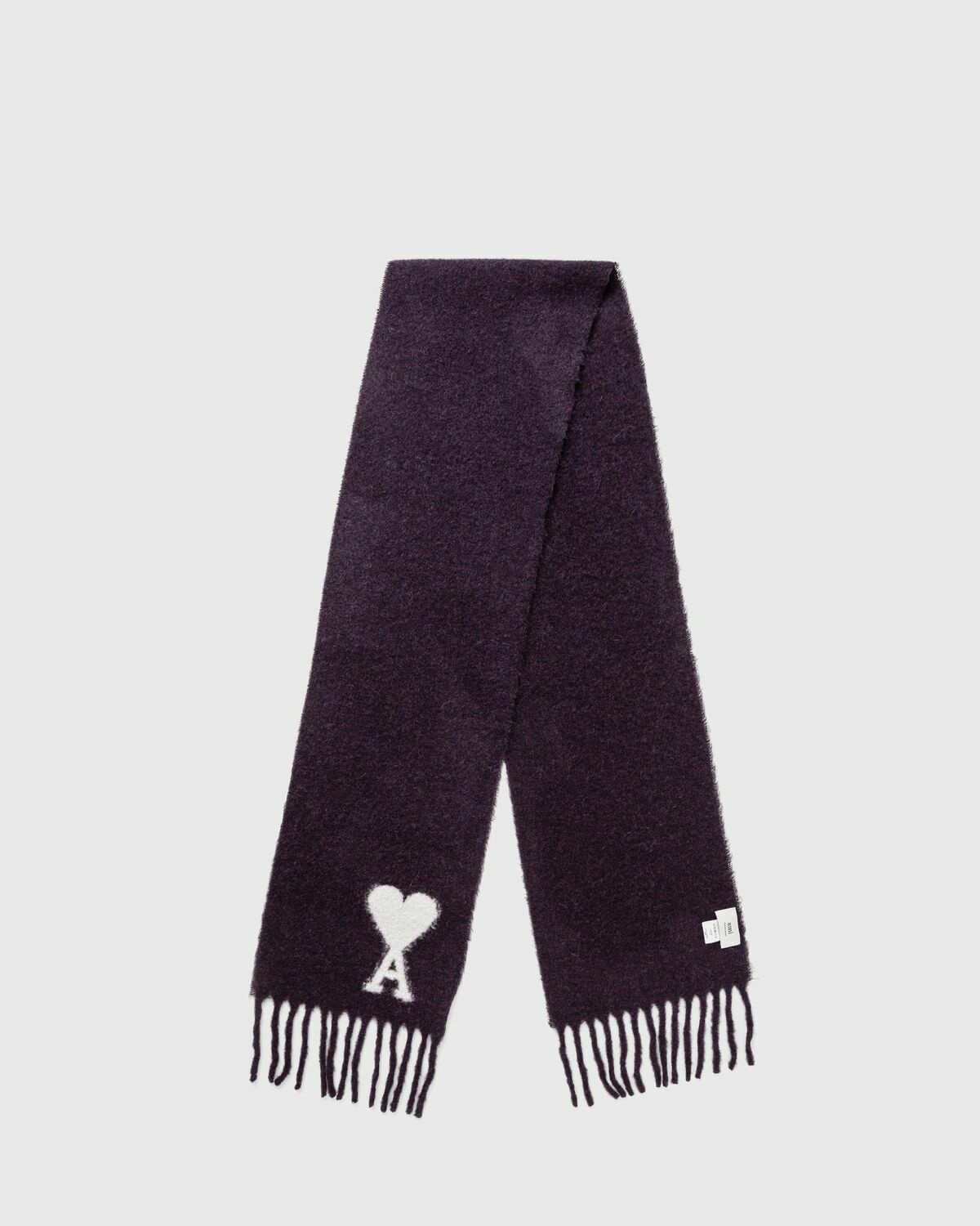 Ami Paris Ami De Coeur Oversize Scarf Purple - Mens - Scarves AMI