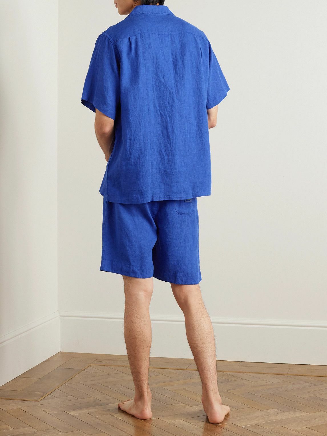 Desmond & Dempsey - Linen Pyjama Set - Blue Desmond & Dempsey