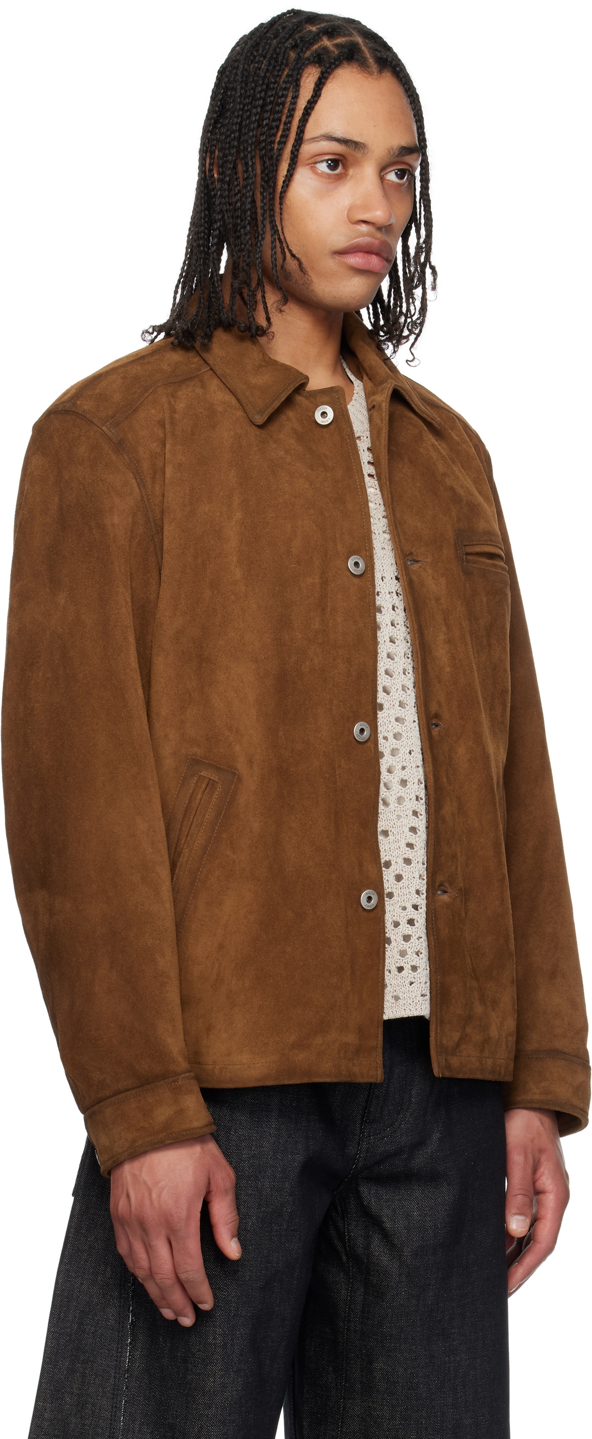 COOR Brown Cow Split Field Suede Jacket COOR