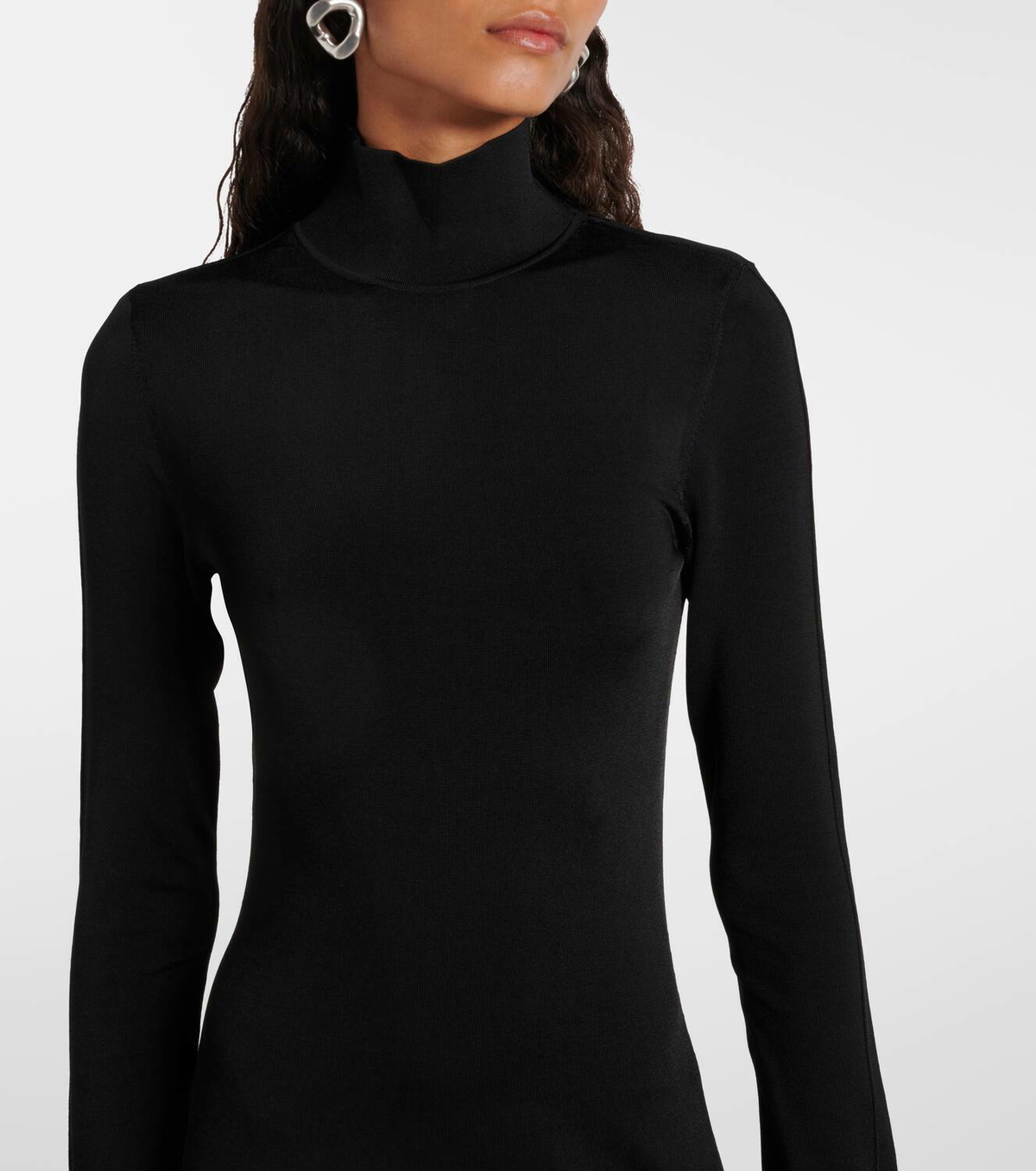 Galvan Iris turtleneck jersey maxi dress Galvan