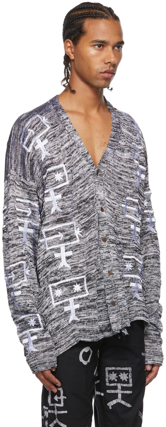 Bloke SSENSE Exclusive Black & White Full Fashion Cardigan Bloke