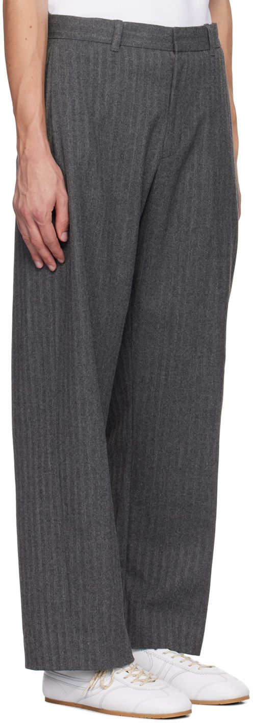 Solid Homme Gray Pleated Trousers Solid Homme