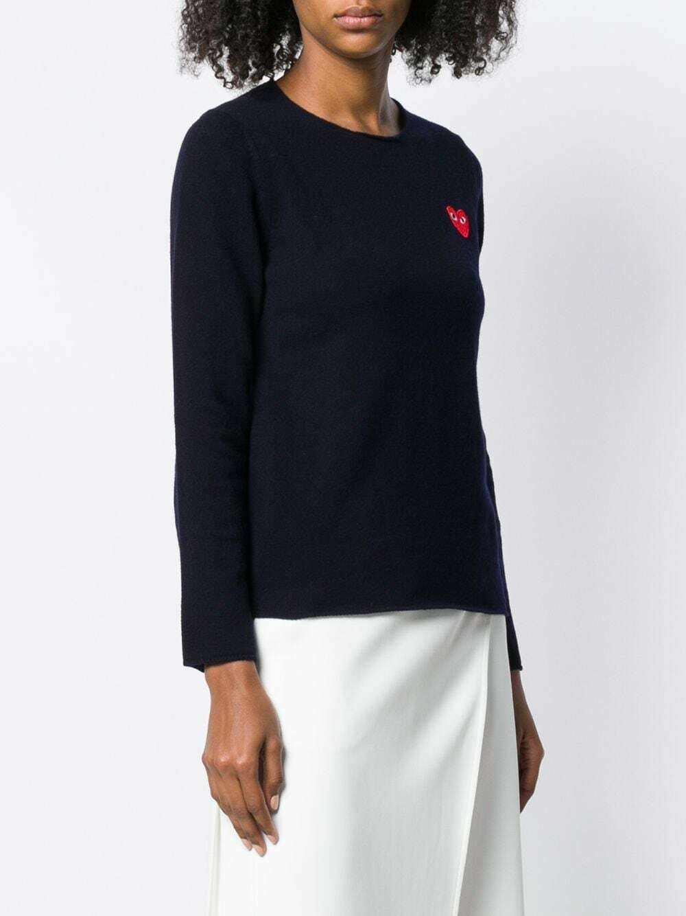 COMME DES GARCONS PLAY - Wool Embroidered Heart Sweater Comme des ...