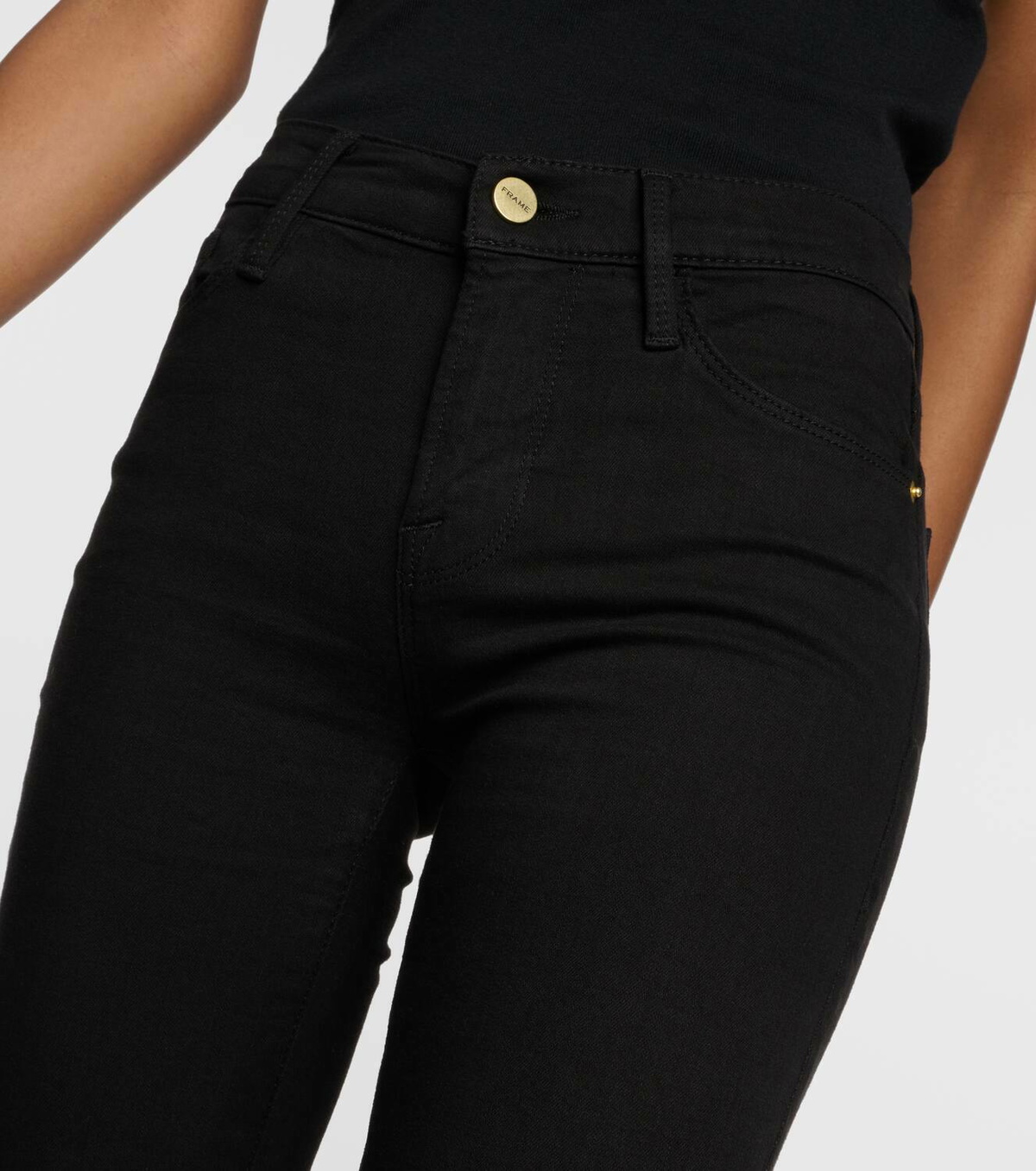 Frame High-rise cropped skinny jeans Frame Denim