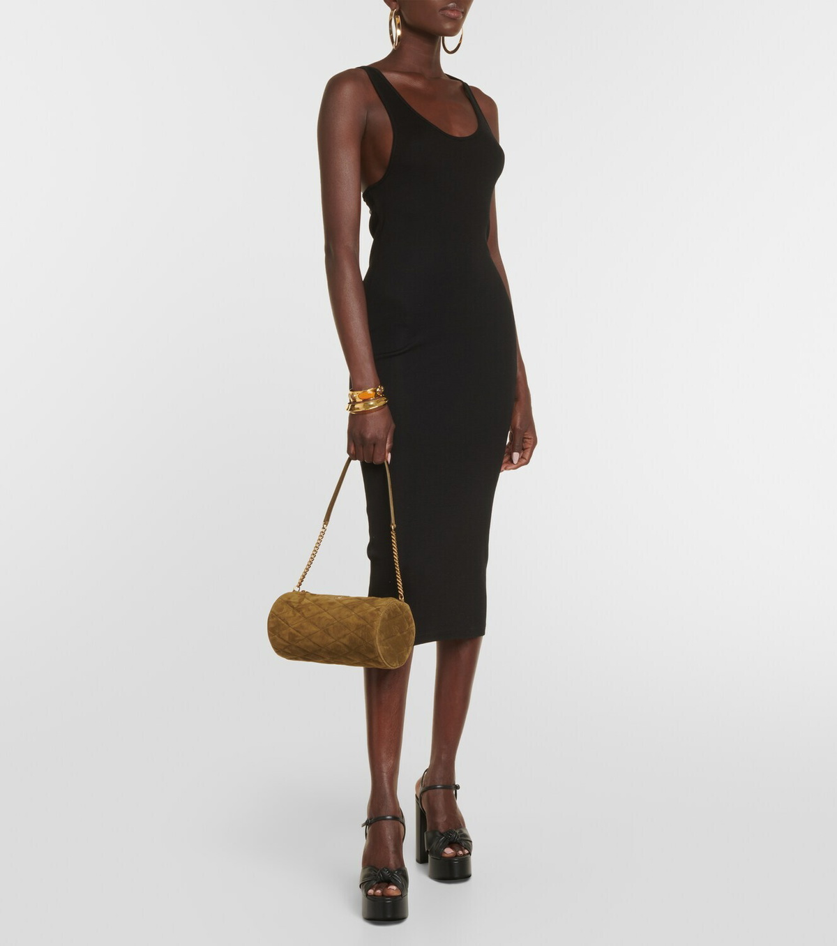 Saint Laurent Sade Small quilted suede shoulder bag Saint Laurent