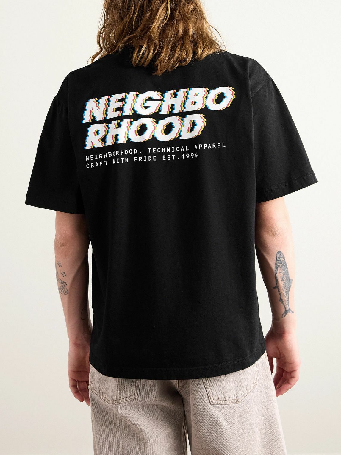Neighborhood - Logo-Print Cotton-Jersey T-Shirt - Black Neighborhood